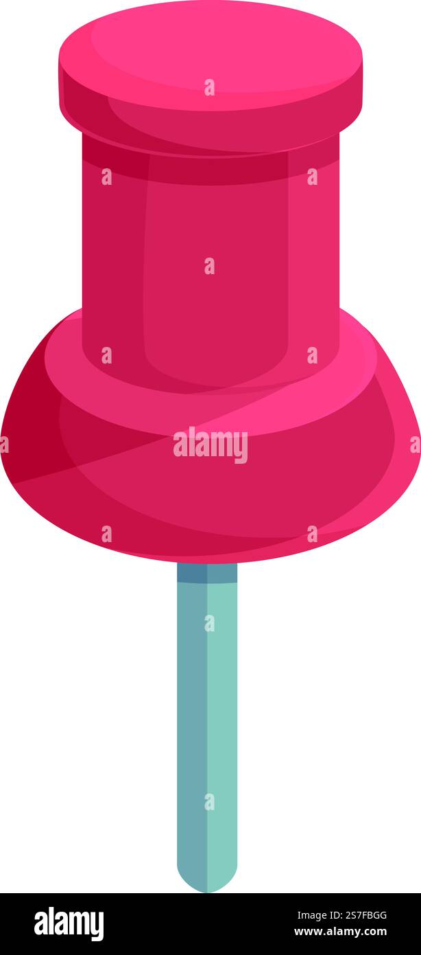 Note pin icon cartoon vector. Push button. Office color. Note pin icon ...