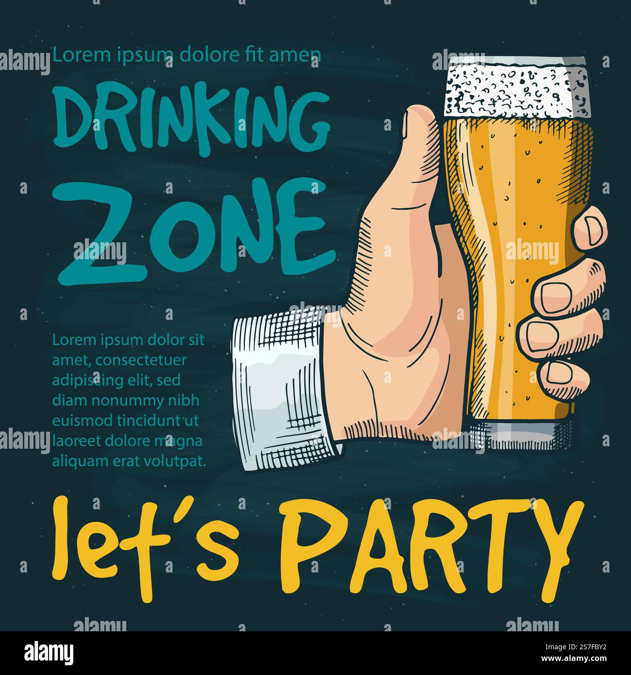 Drink party poster. placard invitation for alcoholic party template ...