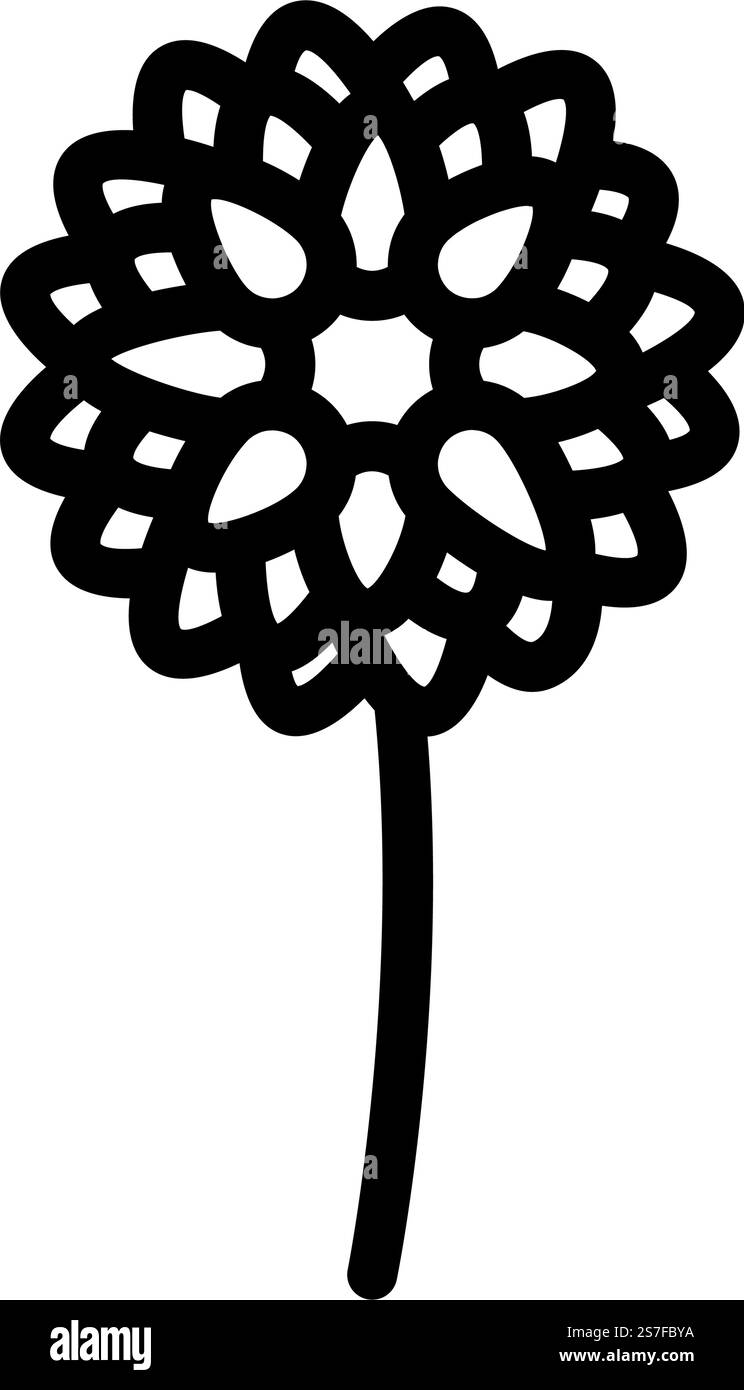 dahlia blossom spring line icon vector. dahlia blossom spring sign ...