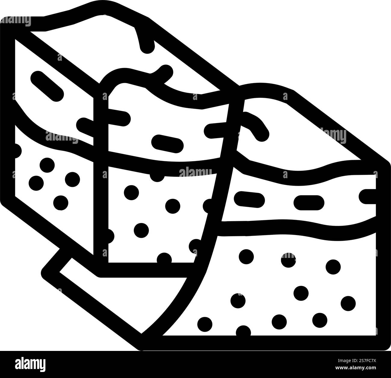 compression thrust earthquake line icon vector. compression thrust ...