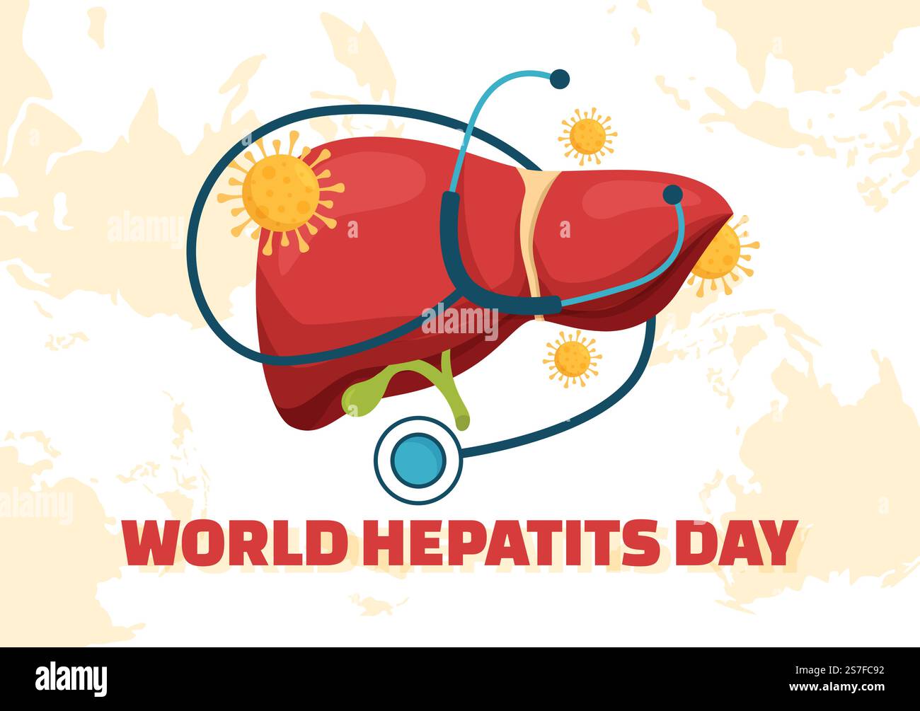 World Hepatitis Day Vector Illustration of Patient Diseased Liver ...