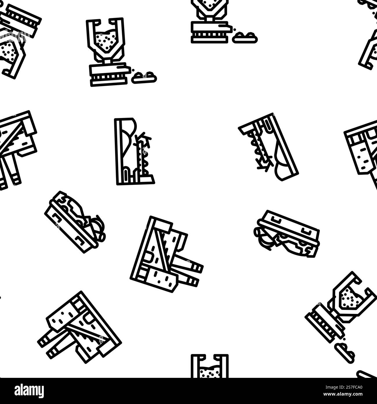 steel production industry metal vector seamless pattern thin line ...