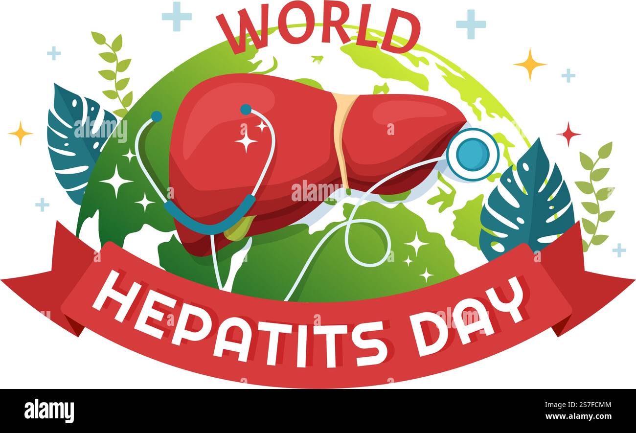 World Hepatitis Day Vector Illustration of Patient Diseased Liver ...