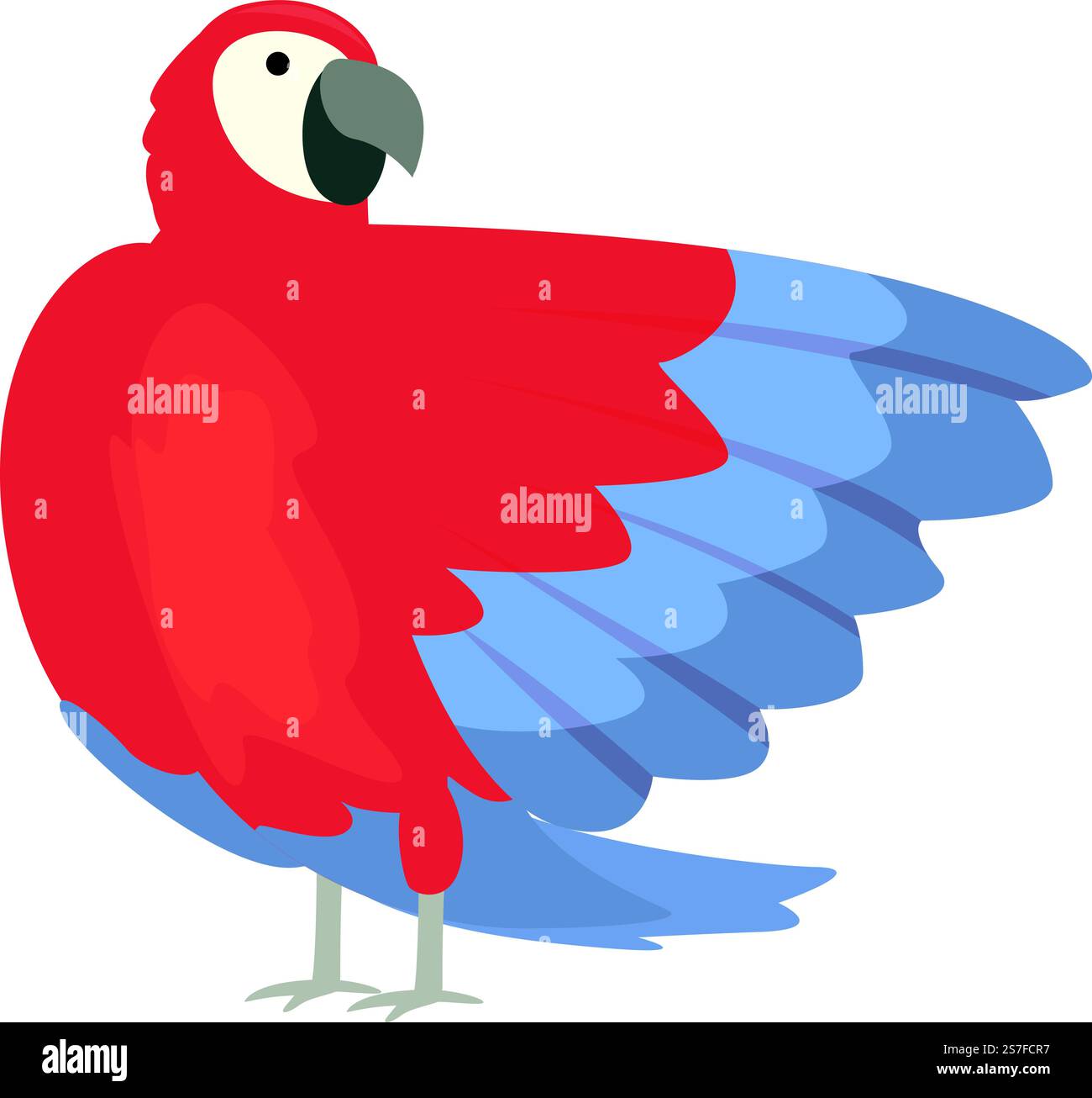Red macaw icon cartoon vector. Tropical bird. Jungle zoo. Red macaw ...