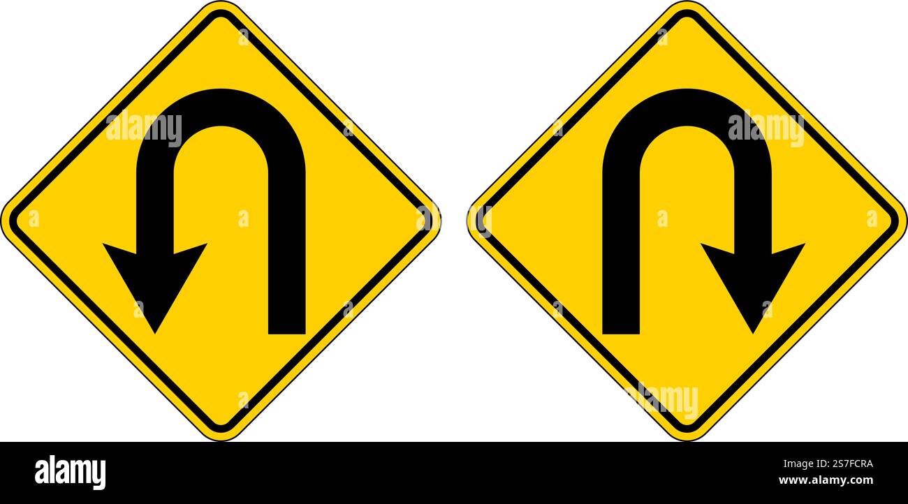 Traffic Sign U Turn On White Background Stock Vector Image & Art - Alamy
