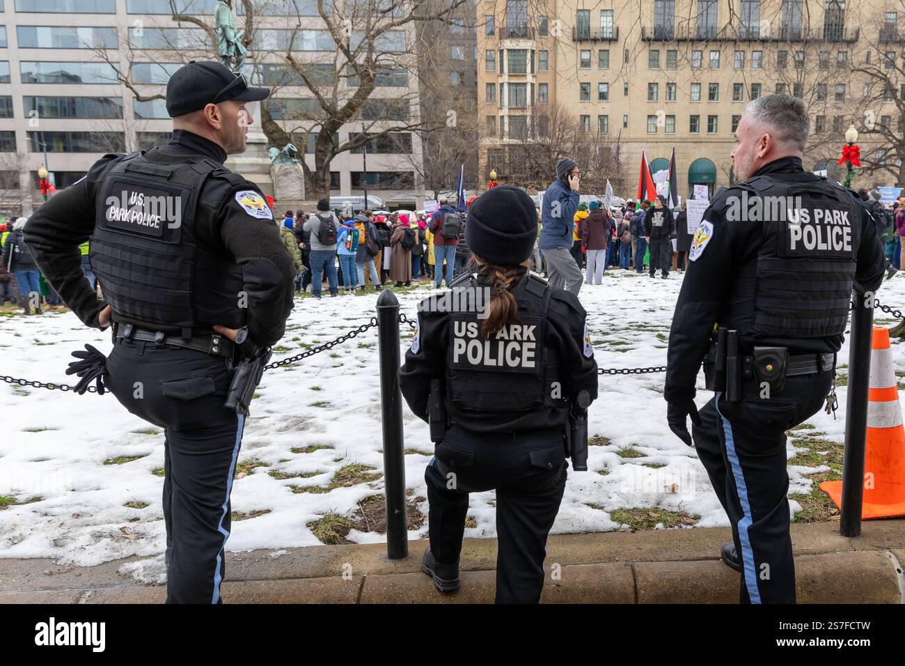 Washington, Dc, United States. 18th Jan, 2025. The police watch over ...