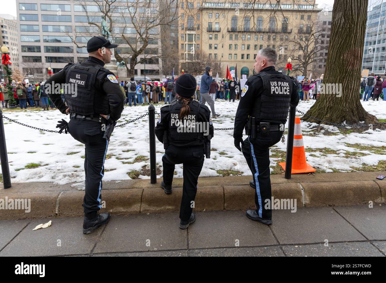 Washington, Dc, United States. 18th Jan, 2025. The police watch over ...
