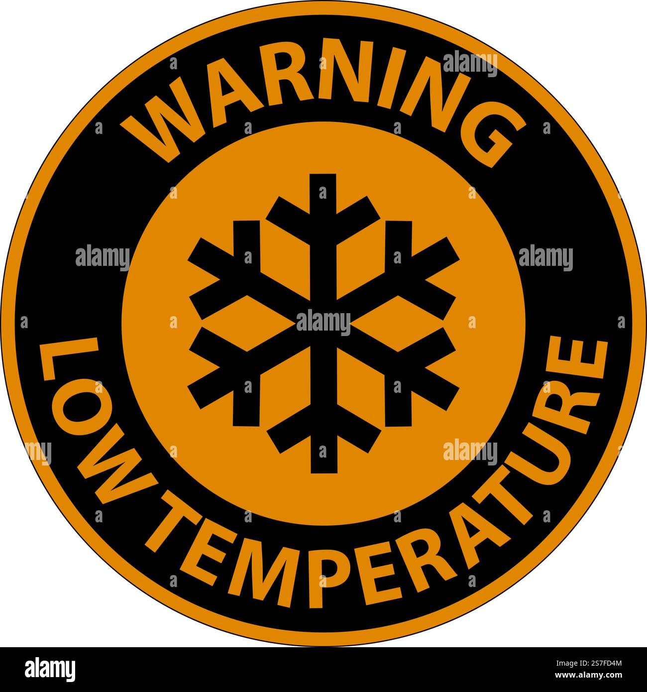 Warning Low temperature symbol and text safety sign Stock Vector Image ...