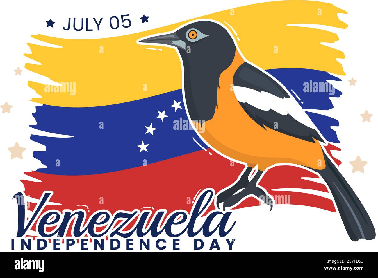 Happy Venezuela Independence Day Vector Illustration on 5 July with ...