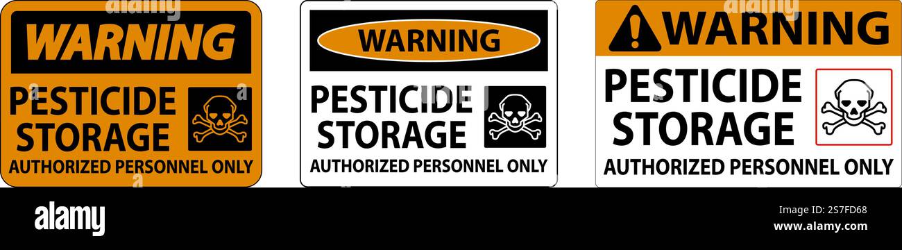 Warning Pesticide Storage Authorized Only Sign On White Background ...