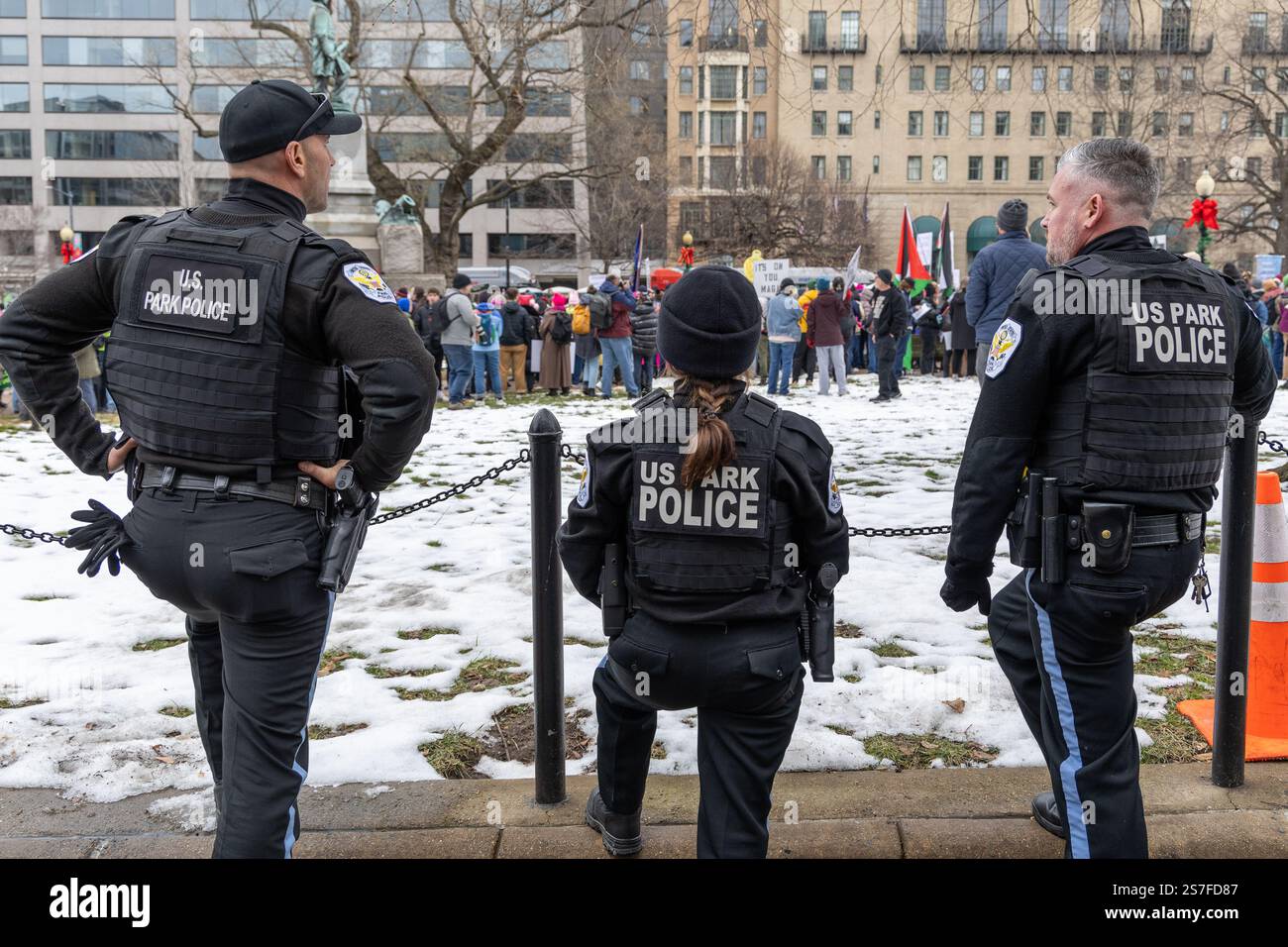 Washington, Dc, United States. 18th Jan, 2025. The police watch over ...