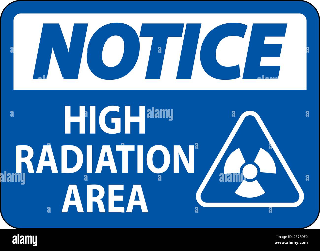 Notice High Radiation Area Sign On White Background Stock Vector Image ...