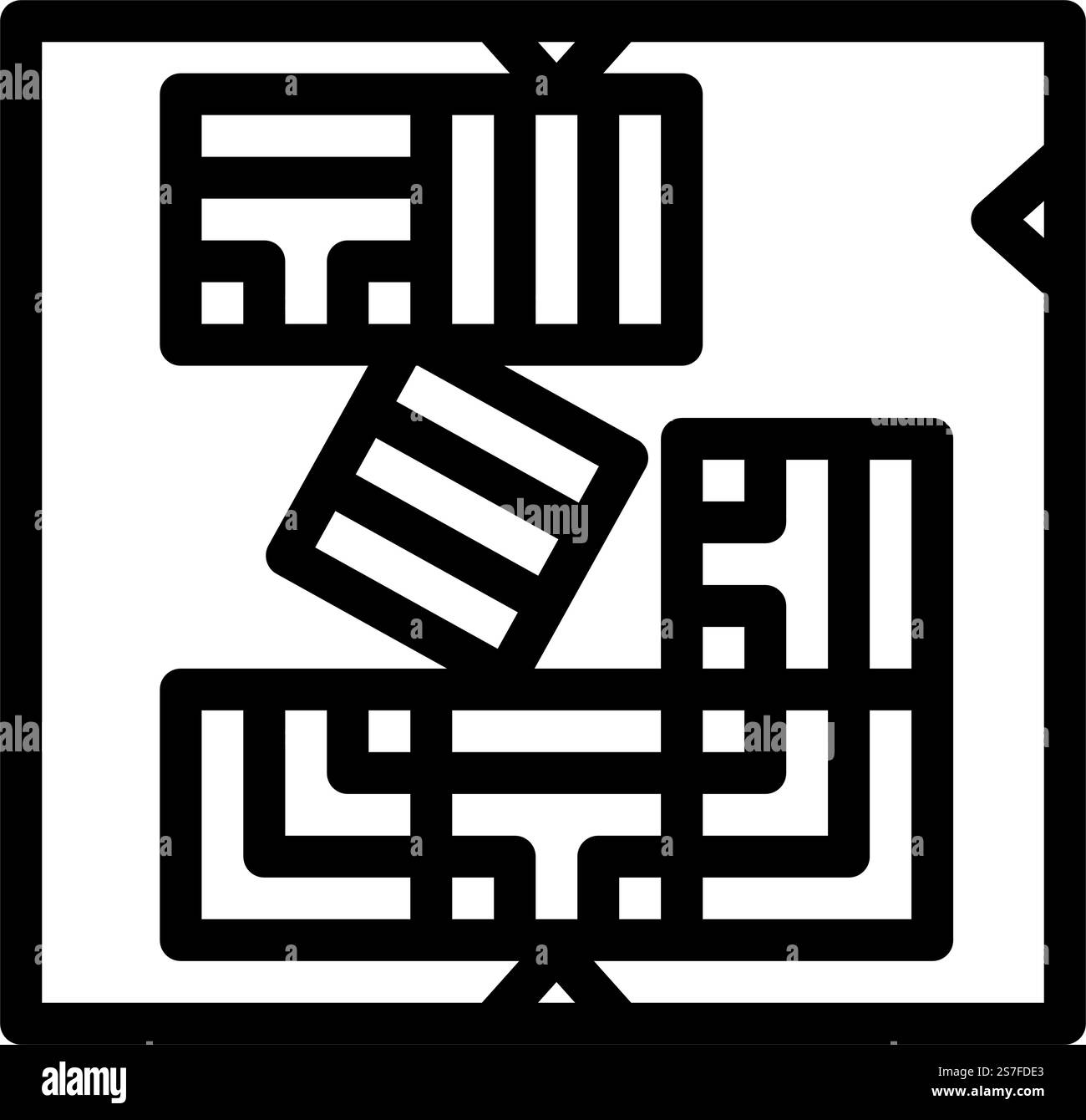 labyrinth game line icon vector. labyrinth game sign. isolated contour ...