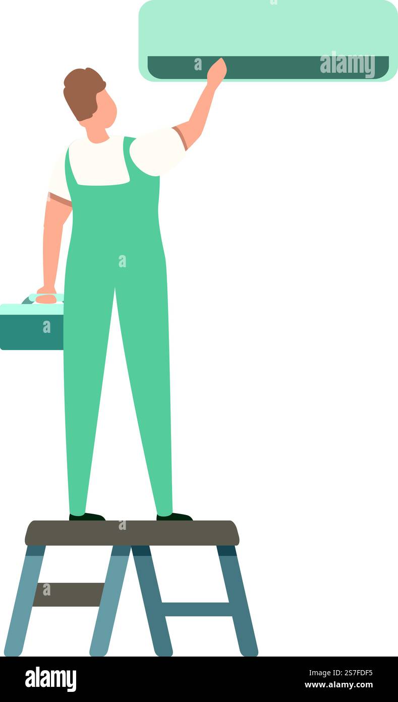 Clean air conditioner icon cartoon vector. Repair house. Service home ...