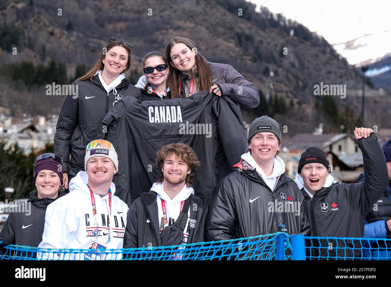 Bardonecchia, Italy. 18th Jan, 2025. Canada fans during the FISU Games ...