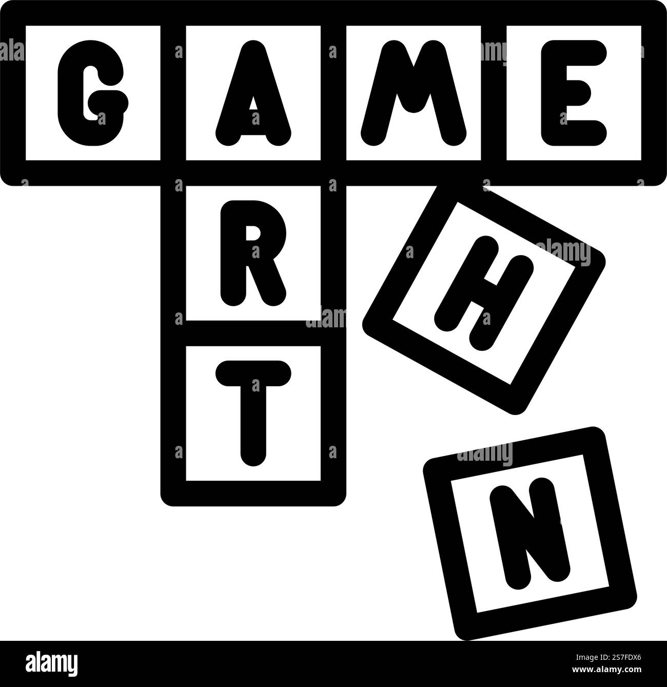 scrabble tiles board table line icon vector. scrabble tiles board table ...