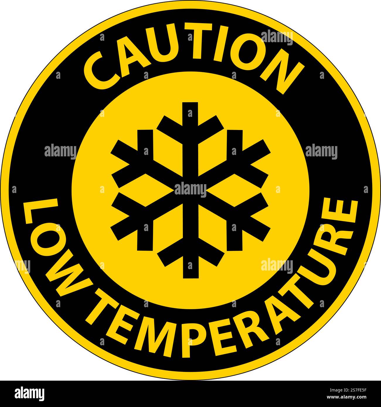 Caution Low temperature symbol and text safety sign Stock Vector Image ...