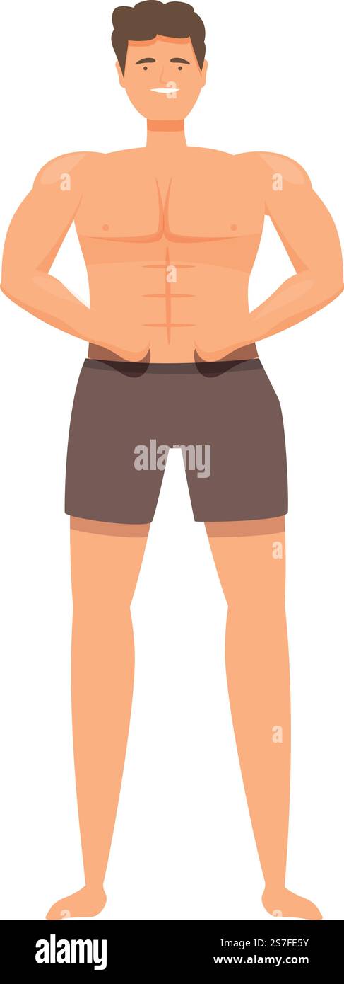 Flex muscle man icon cartoon vector. Strong muscular. Fiber healthy ...