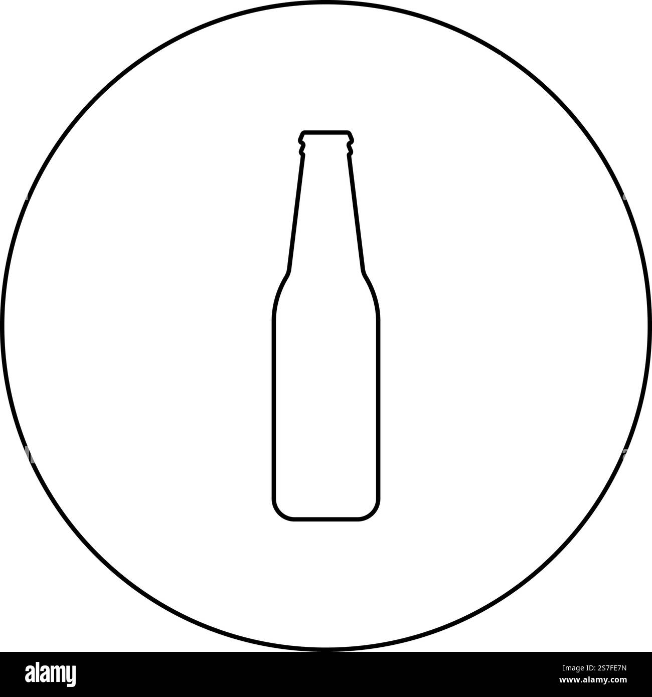 Bottle beer with glass icon in circle round black color vector ...