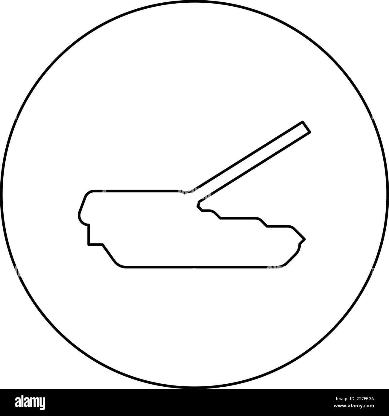 Self-propelled howitzer artillery system icon in circle round black ...