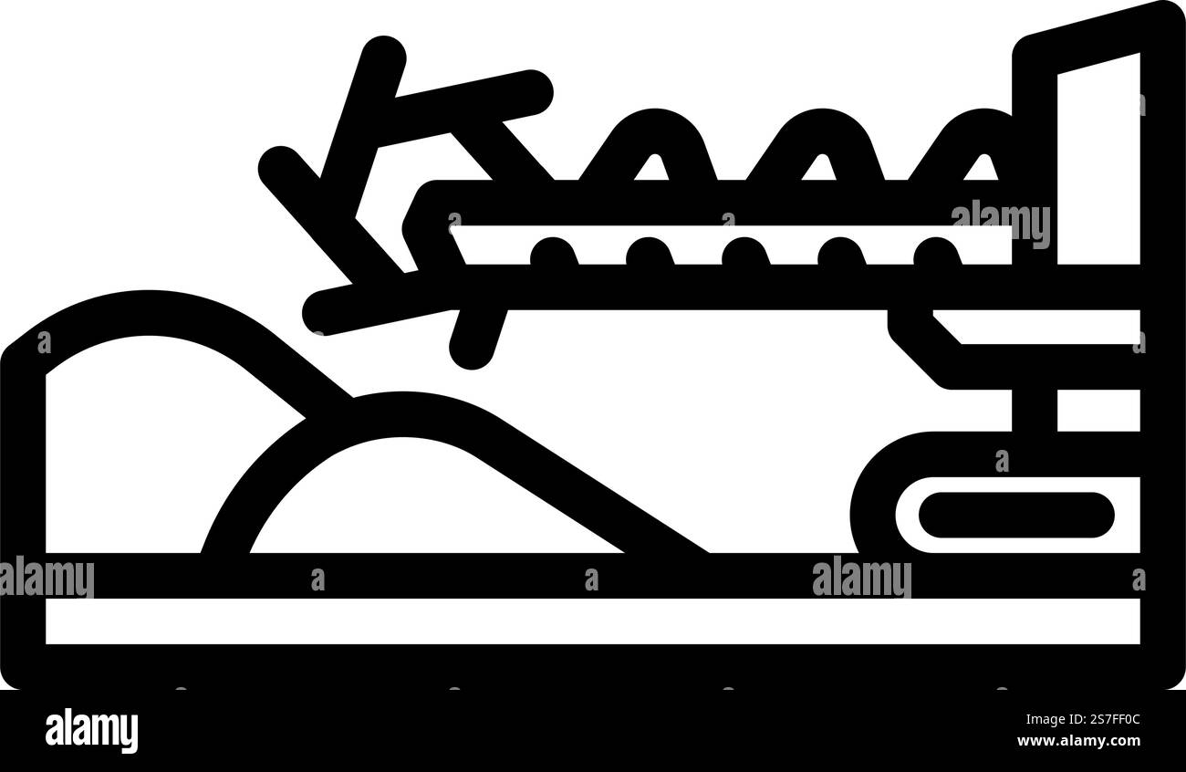 stacker reclaimer steel production line icon vector. stacker reclaimer ...