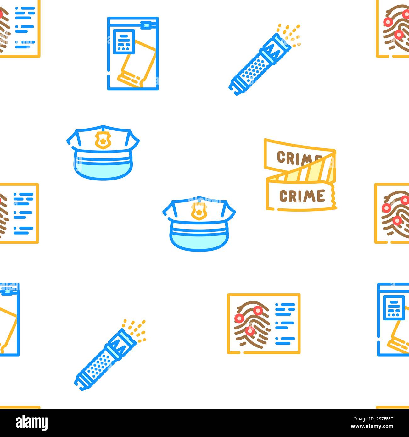 crime scene police criminal vector seamless pattern thin line ...