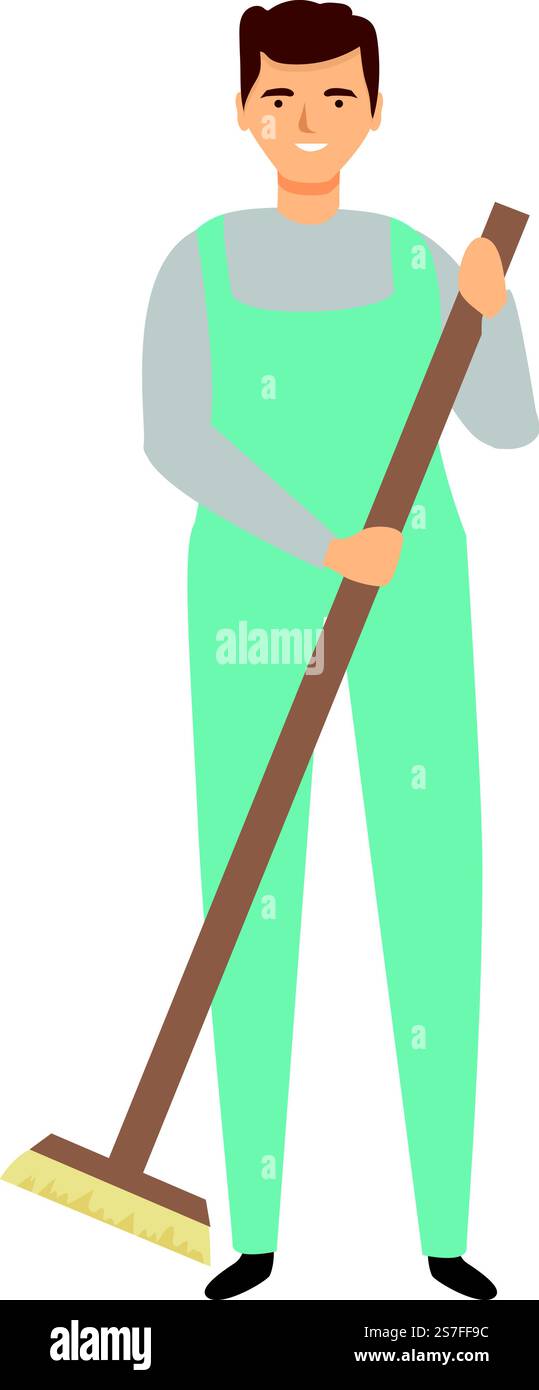 Brush cleaning icon cartoon vector. Work house. People master. Brush ...