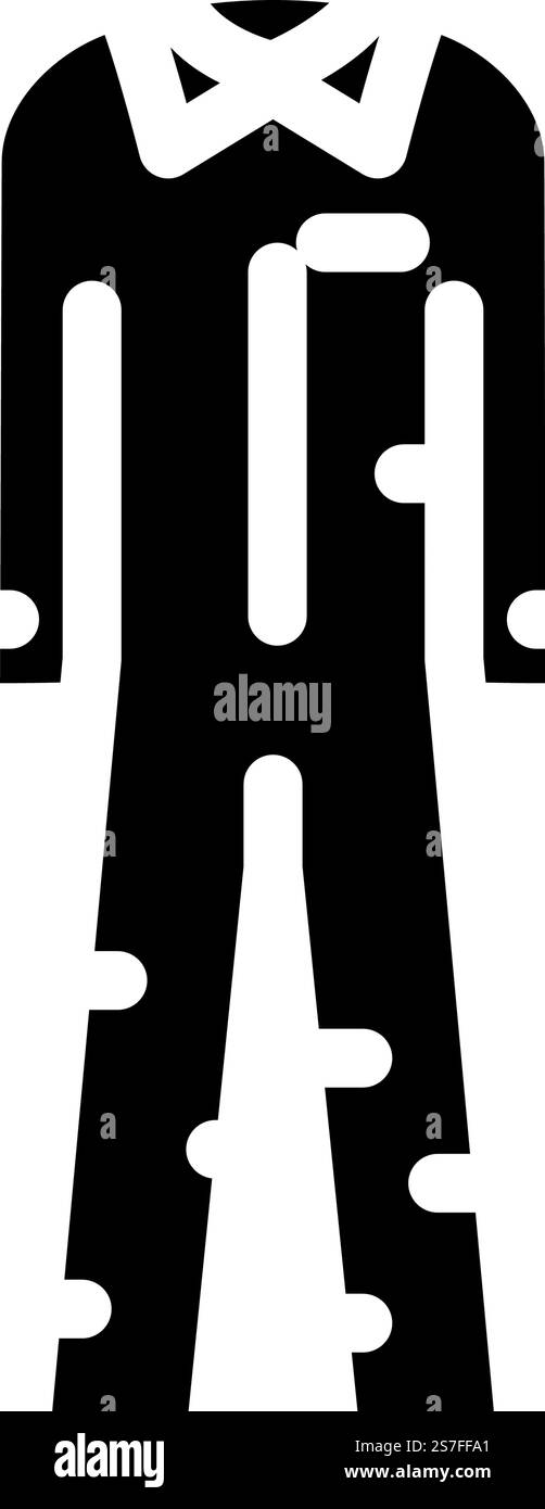 prisoner uniform crime glyph icon vector. prisoner uniform crime sign ...