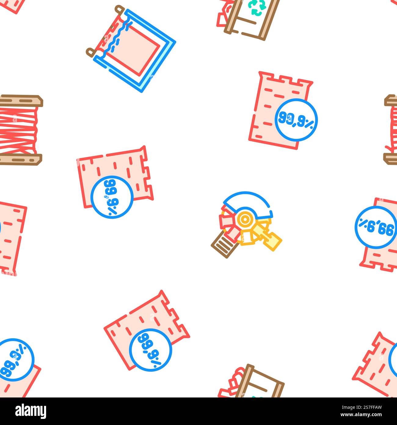 copper production industry metal vector seamless pattern thin line ...