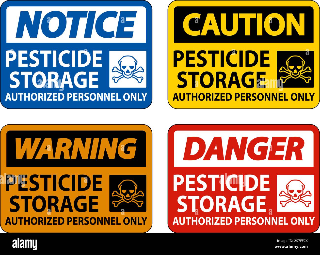 Pesticide Storage Authorized Only Sign On White Background Stock Vector ...