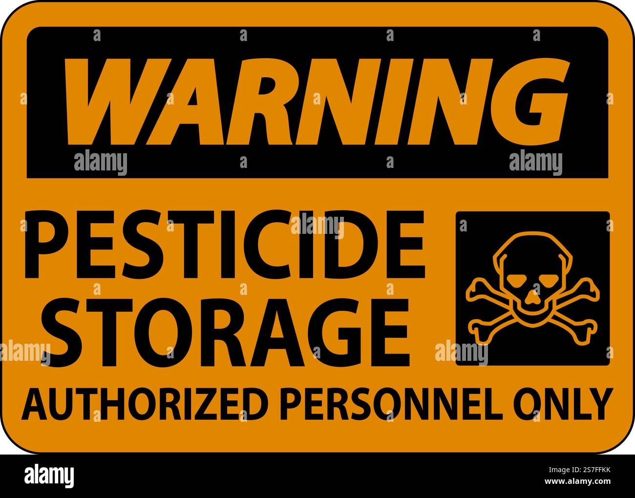 Warning Pesticide Storage Authorized Only Sign On White Background ...