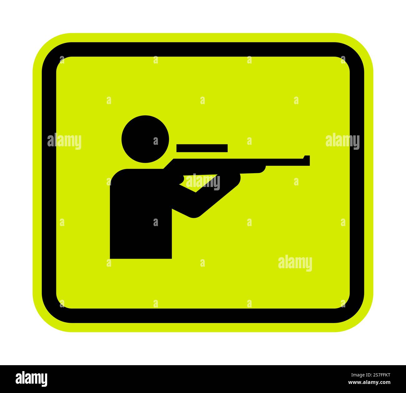 Shooting Range Diamond Caution Sign Rifle Range Symbol Stock Vector ...