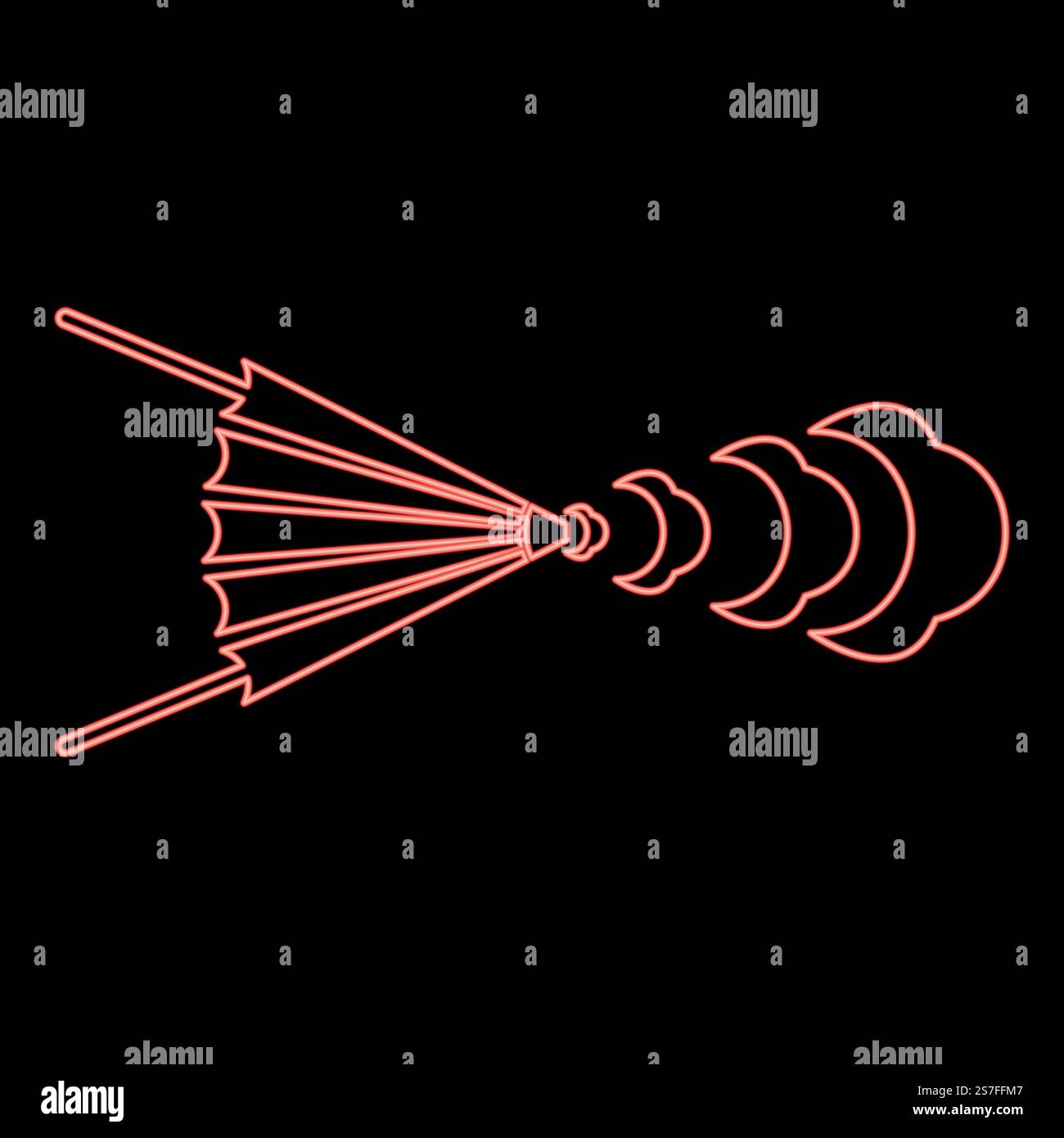 Neon bellows blacksmith wind vintage red color vector illustration ...