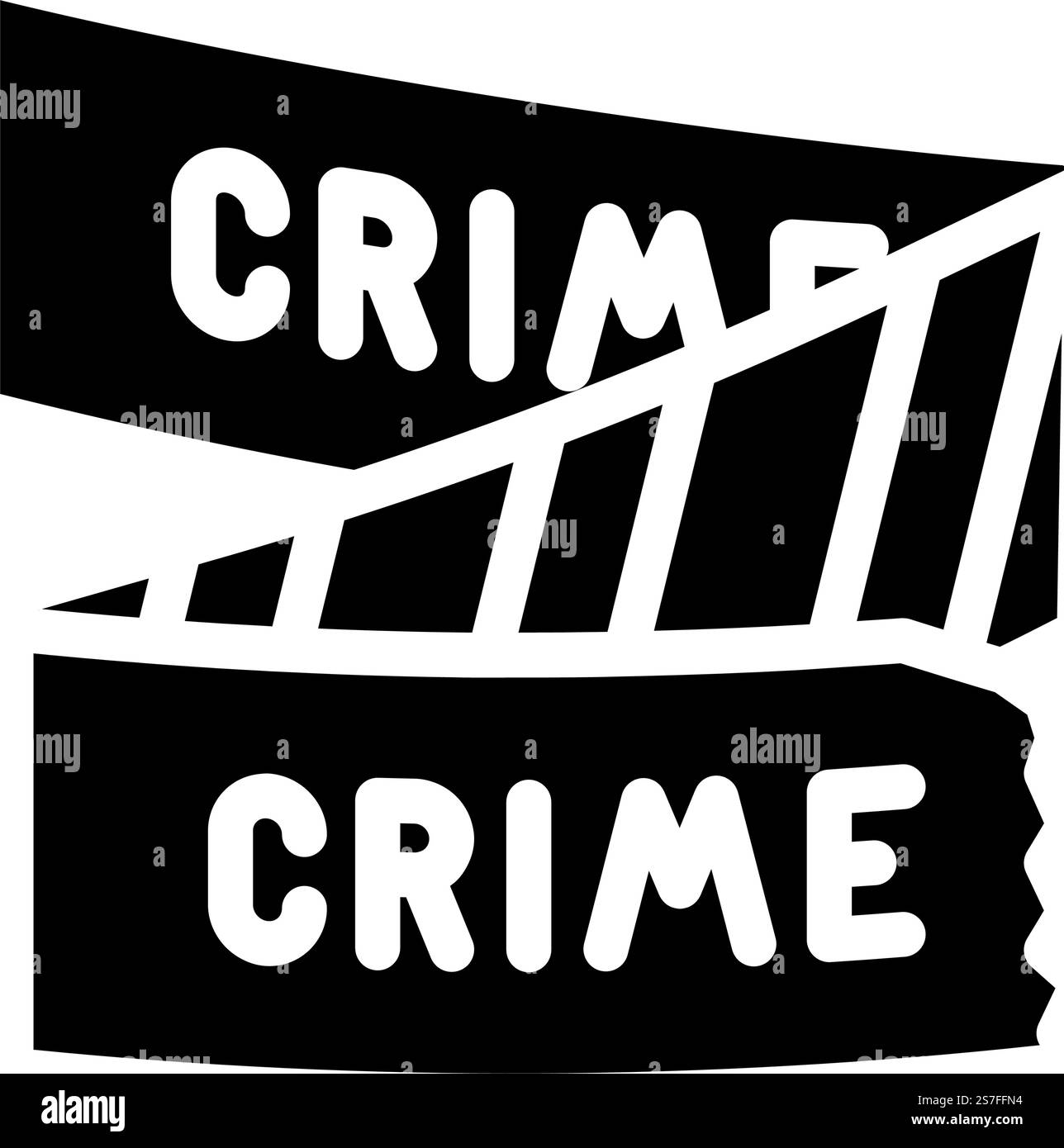 crime scene tape glyph icon vector. crime scene tape sign. isolated ...