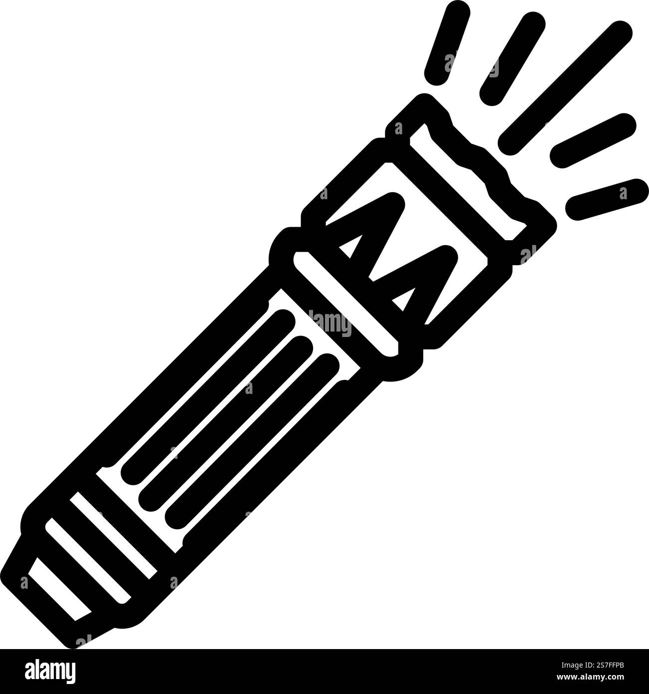 police flashlight crime line icon vector. police flashlight crime sign ...