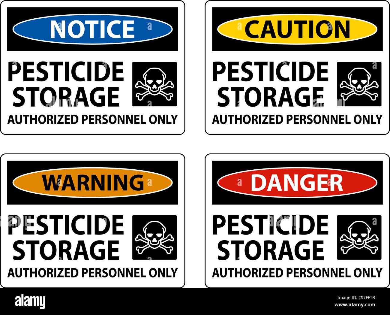 Pesticide Storage Authorized Only Sign On White Background Stock Vector ...