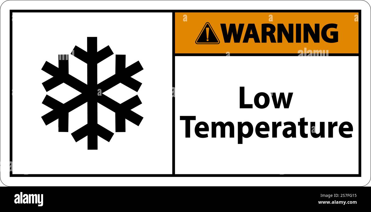 Warning Low temperature symbol and text safety sign Stock Vector Image ...