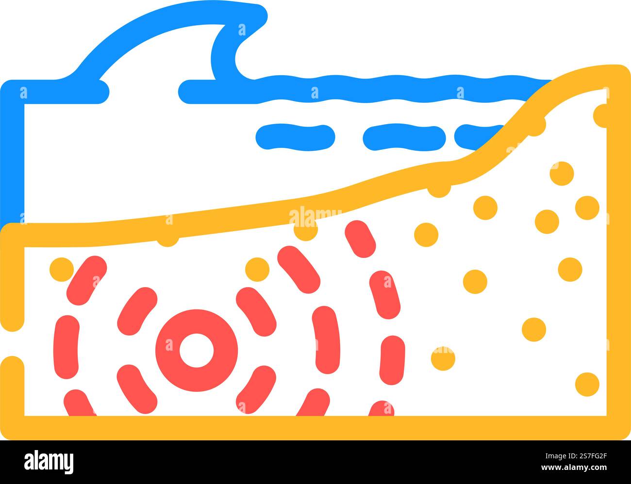 tsunami earthquake color icon vector. tsunami earthquake sign. isolated ...