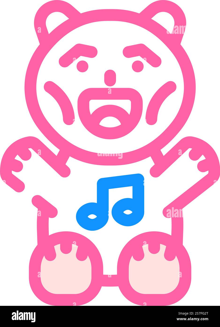 musical stuffed animal toy baby color icon vector. musical stuffed ...