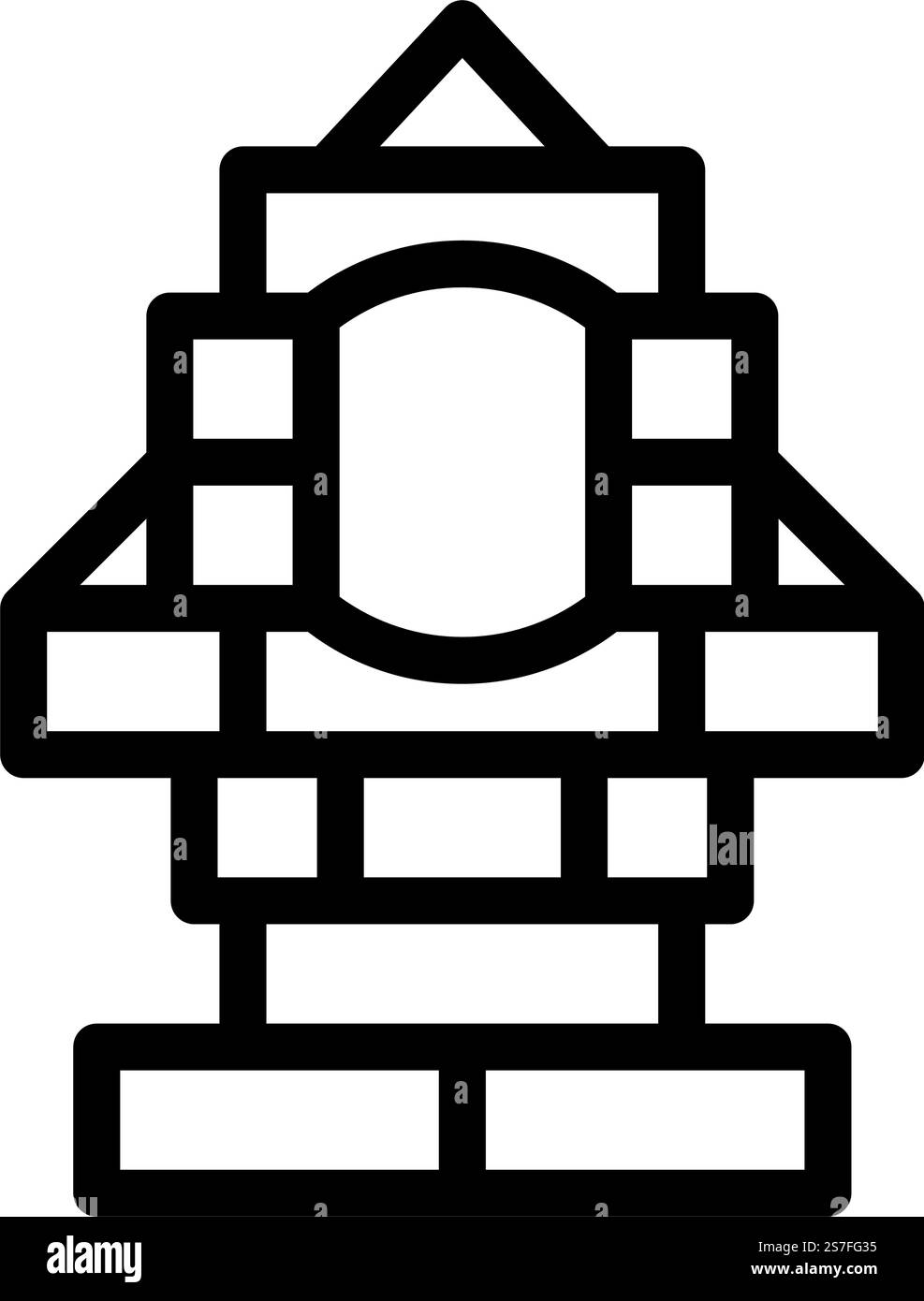 blocks toy child line icon vector. blocks toy child sign. isolated ...