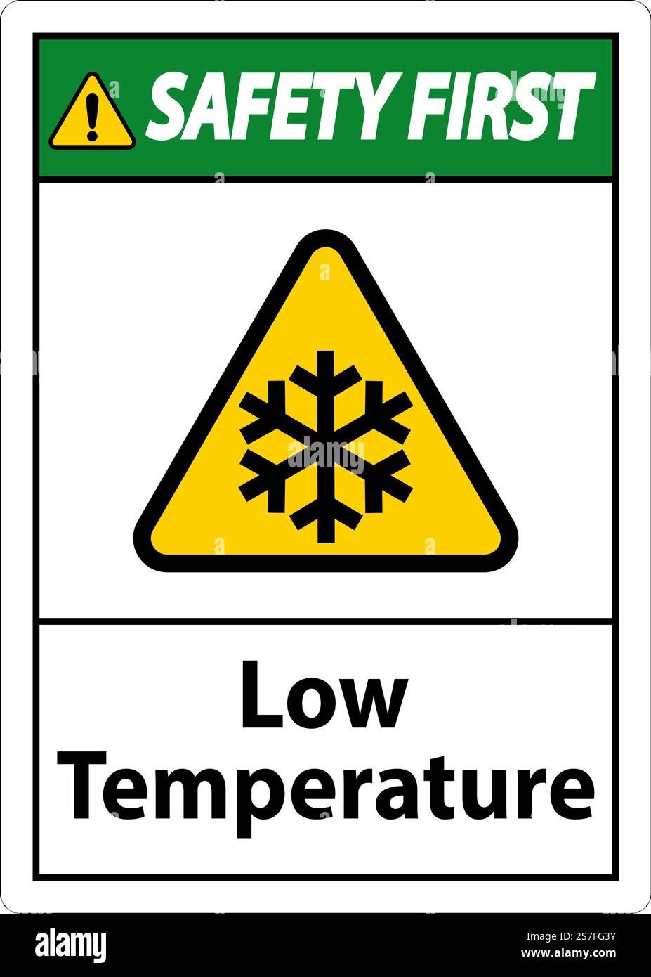 Safety First Low temperature symbol and text safety sign Stock Vector ...
