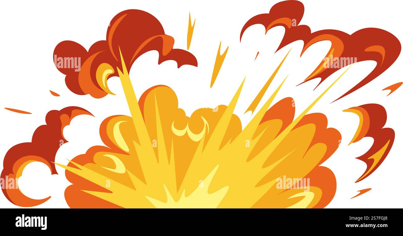 Explosions and flame blazing, isolated effect of detonation or attack ...