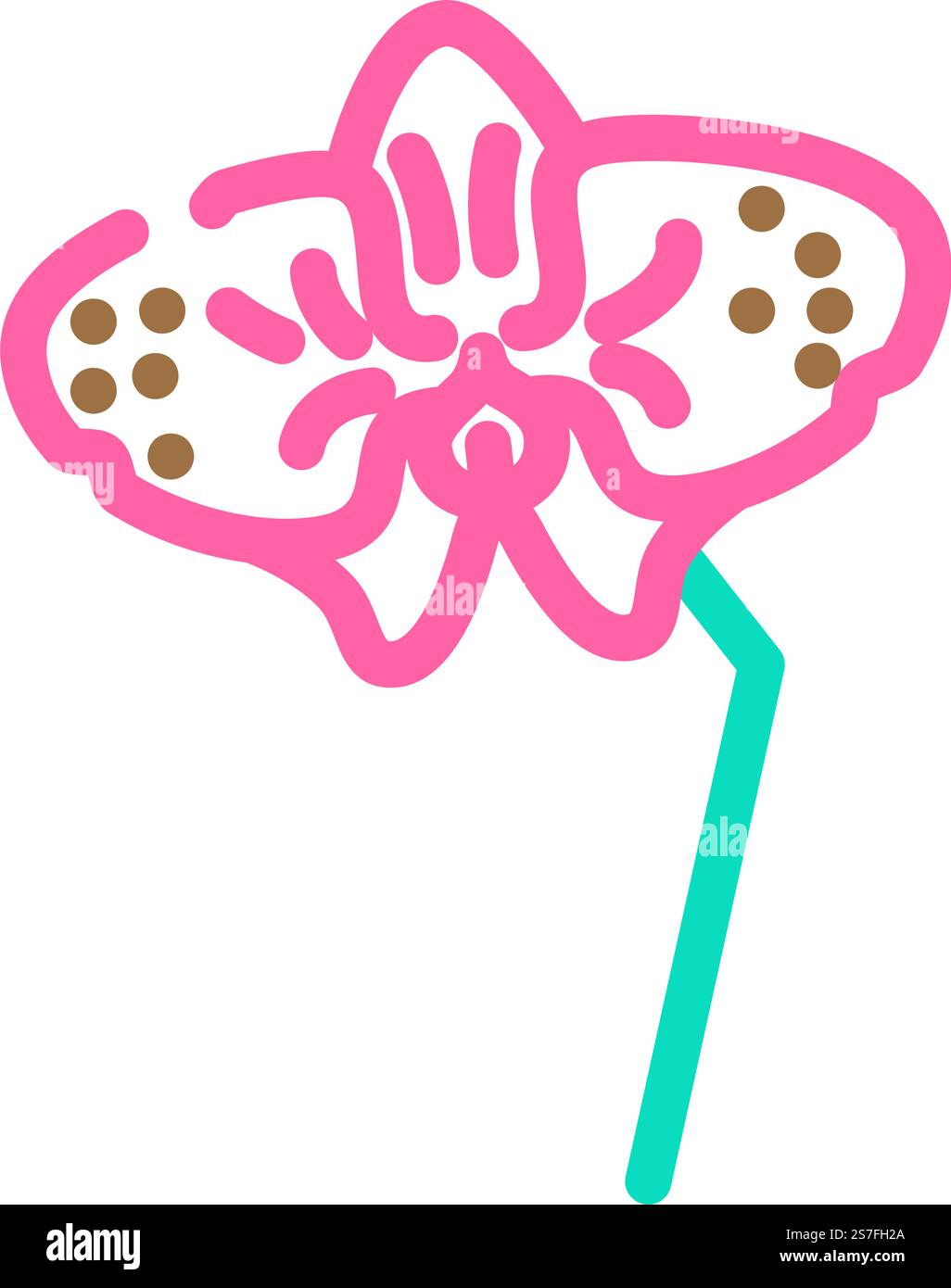 orchid blossom spring color icon vector. orchid blossom spring sign ...
