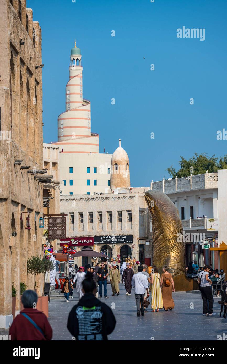 Souq Waqif The Golden Thumb Statue Abdullah Bin Zaid Al Mahmoud Islamic ...