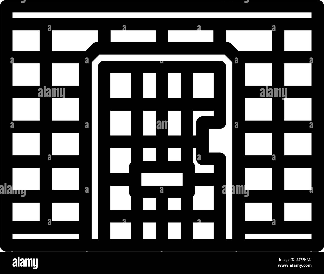 jail cell bars crime line icon vector. jail cell bars crime sign ...