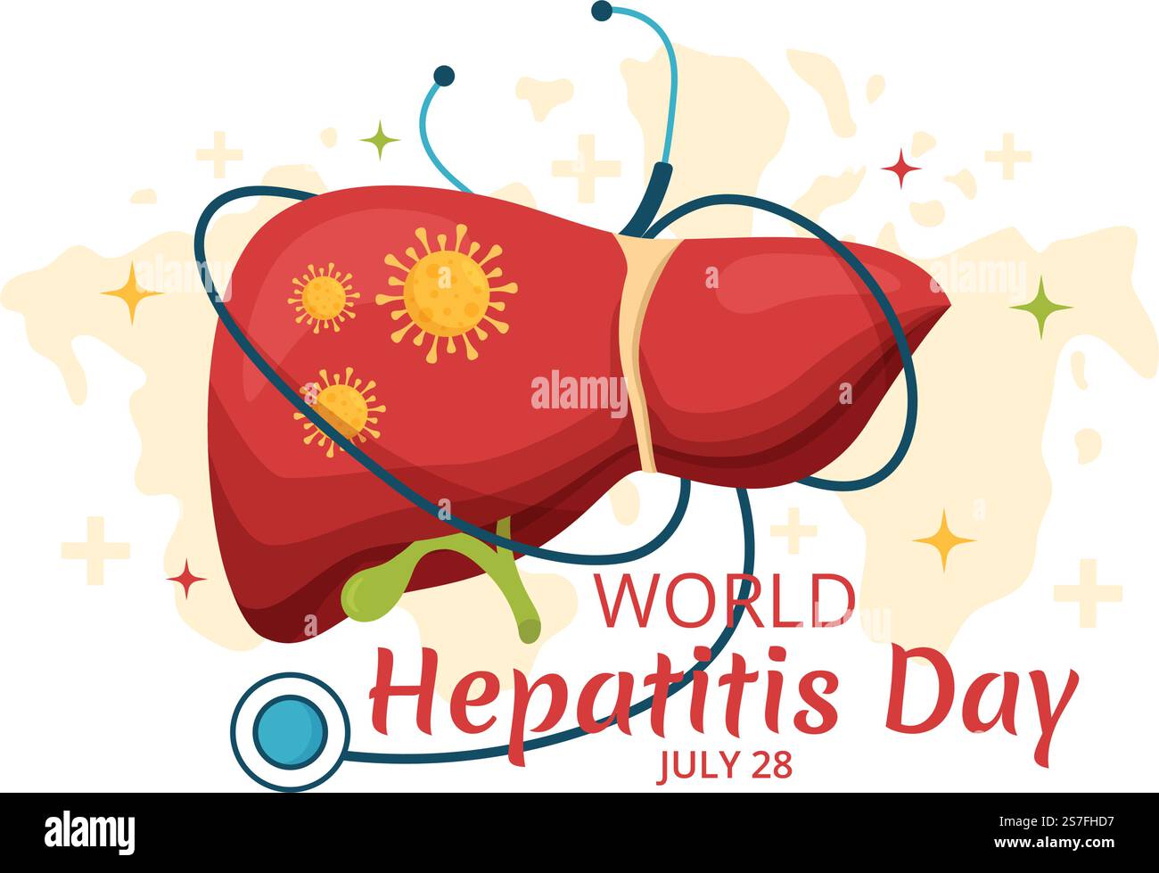 World Hepatitis Day Vector Illustration of Patient Diseased Liver ...