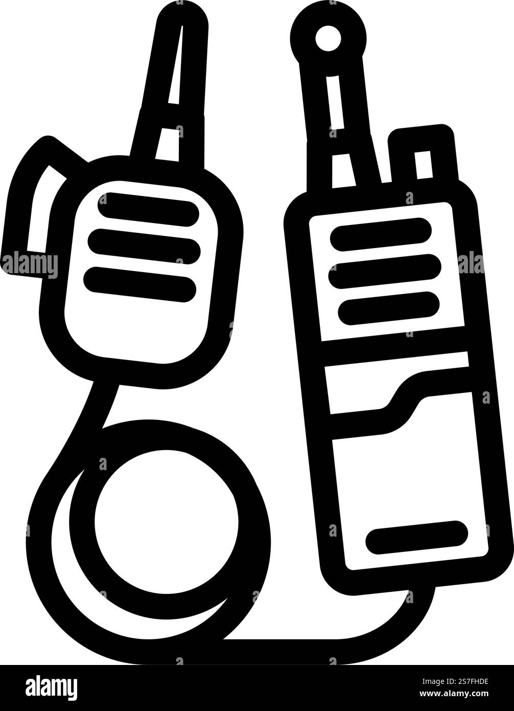 police walkie talkie crime line icon vector. police walkie talkie crime ...