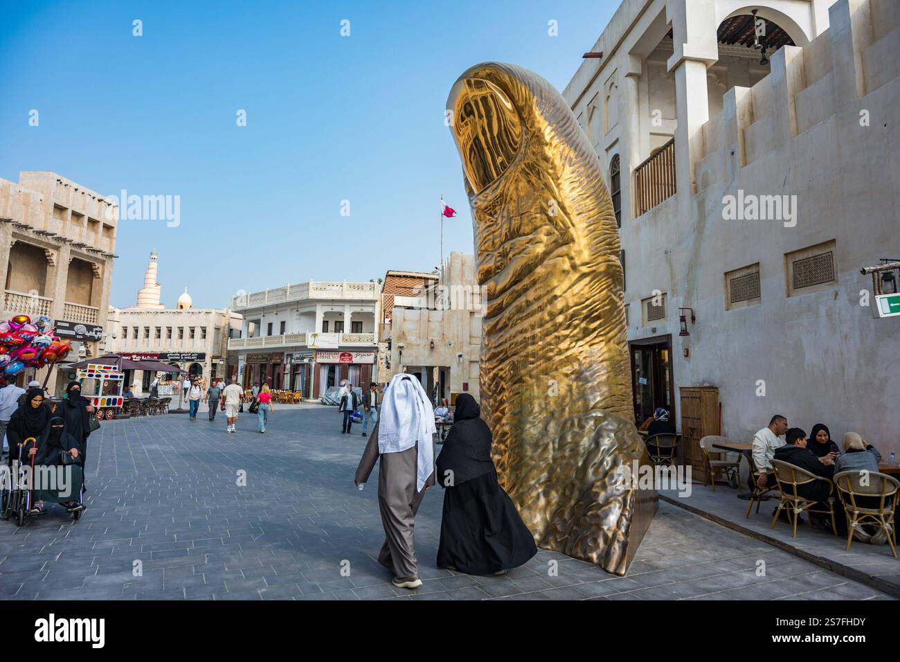 Souq Waqif The Golden Thumb Statue Abdullah Bin Zaid Al Mahmoud Islamic ...