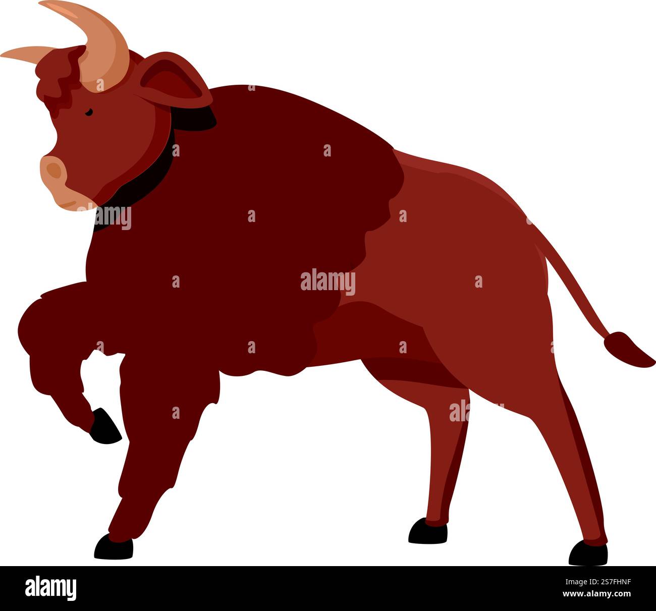 Battle buffalo icon cartoon vector. Animal bison. Mammal etching ...
