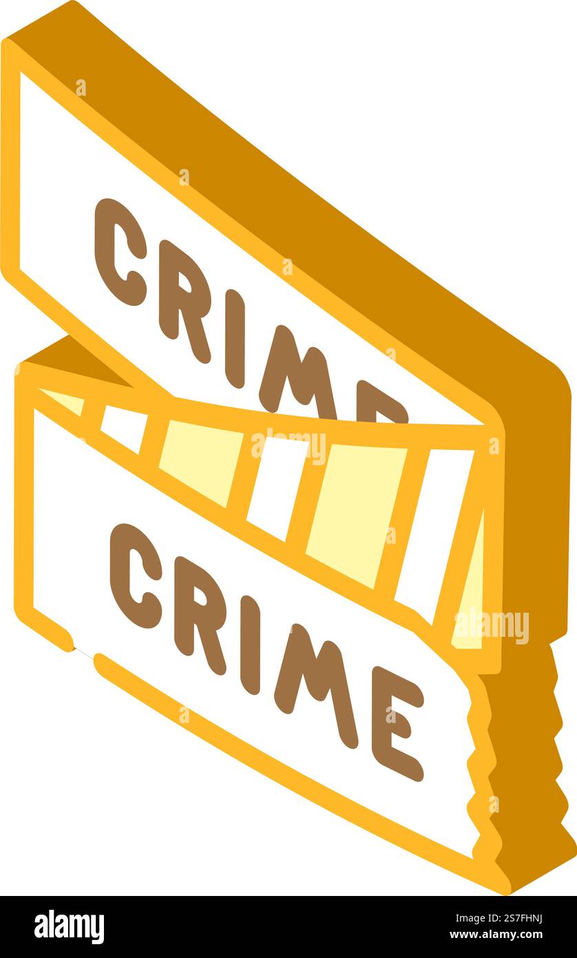 crime scene tape isometric icon vector. crime scene tape sign. isolated ...